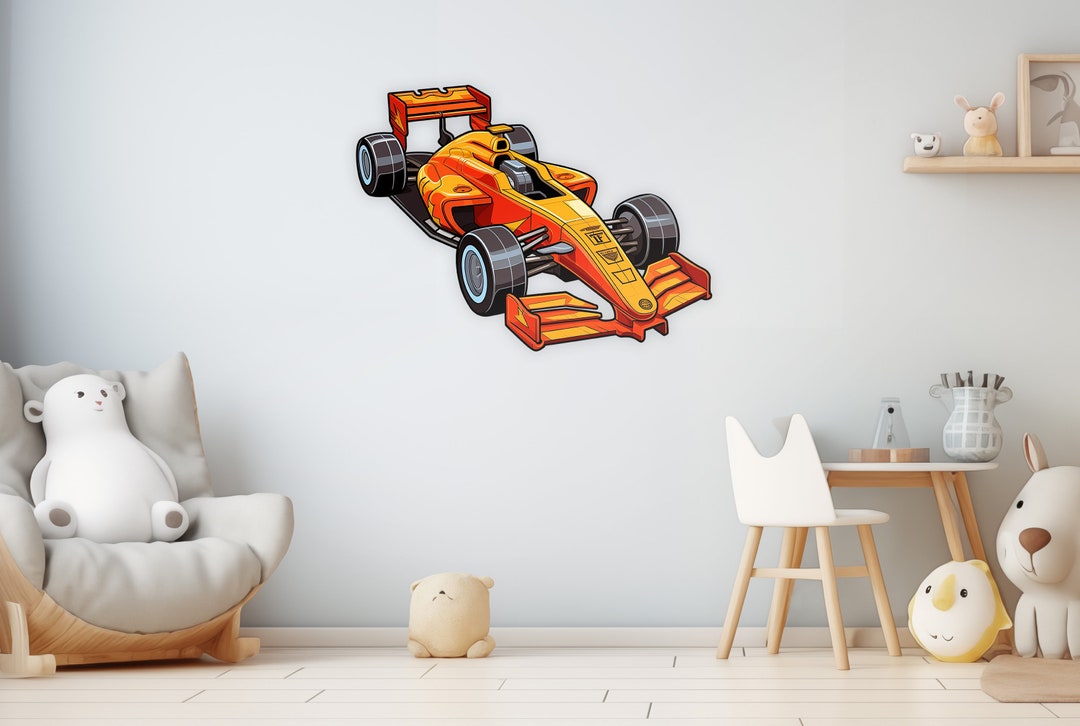 F1 Car Wall Sticker, Wall Stickers for Kids Room, Racing Car, Nursery ...