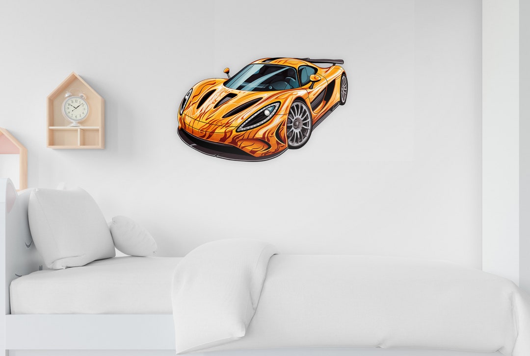 Sport Car Wall Stickers Wall Decals Nursery Decor, Wall Art, Kids Room ...