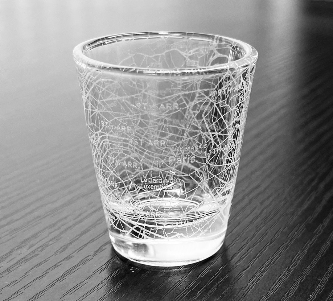 Set of 2 Paris, France Map Shot Glasses, Shot Glass Gift for Him ...