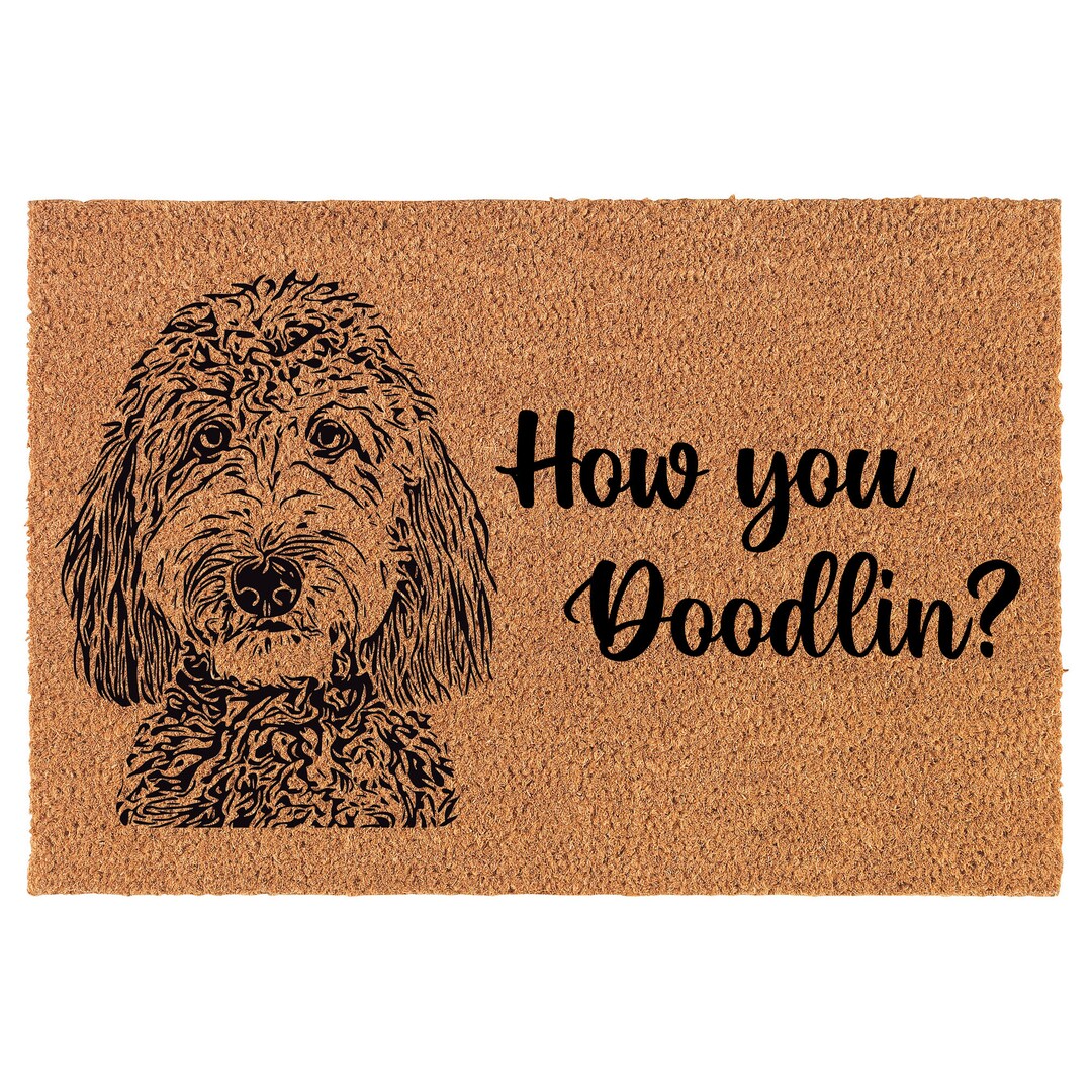 How You Doodlin Labradoodle Funny Doodle Dog Coir Doormat Welcome Front ...