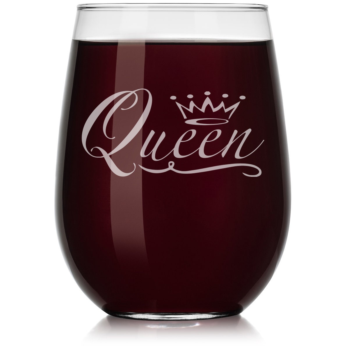 Queen Fancy Wine Glass Stemless Or Stemmed Etsy
