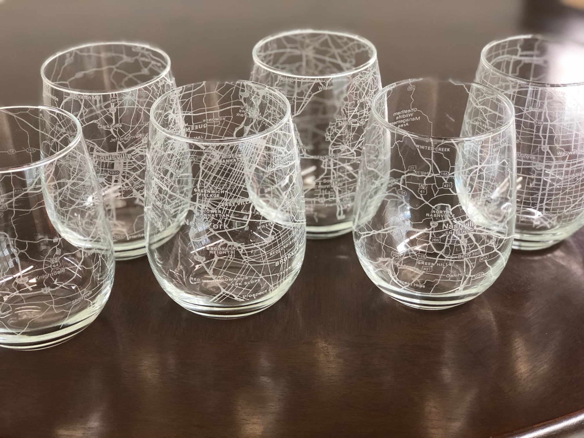 Stemless Wine Glass 17 Oz Urban City Map Your City Pick Your - Etsy