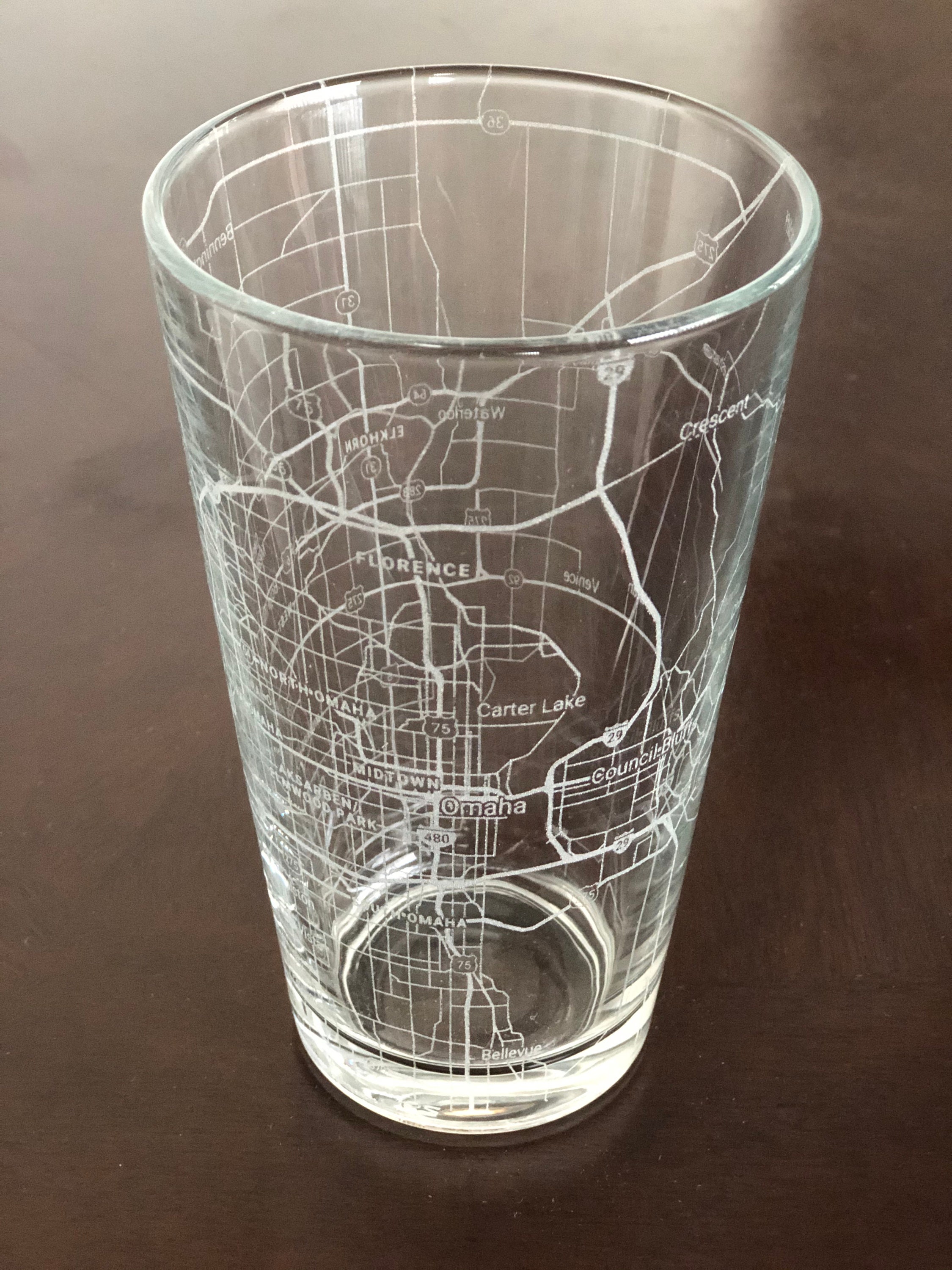 16 oz Pint Beer Glass Urban City Map Omaha NE | Etsy