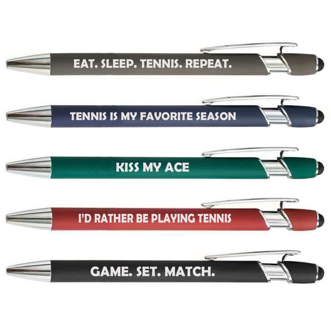 Tennis Gift Set of 5 Pens - Etsy