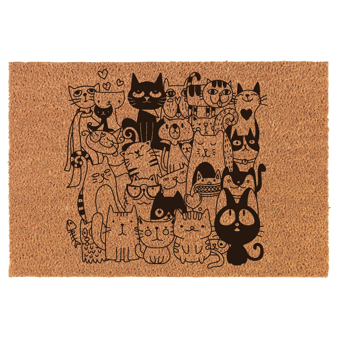 Cats FULL Coir Doormat Welcome Front Door Mat New Home Closing ...