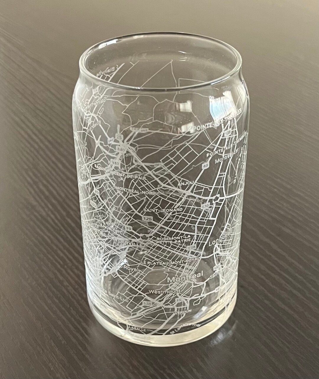16 Oz Beer Can Glass Urban City Map Montreal, QC, Canada - Etsy
