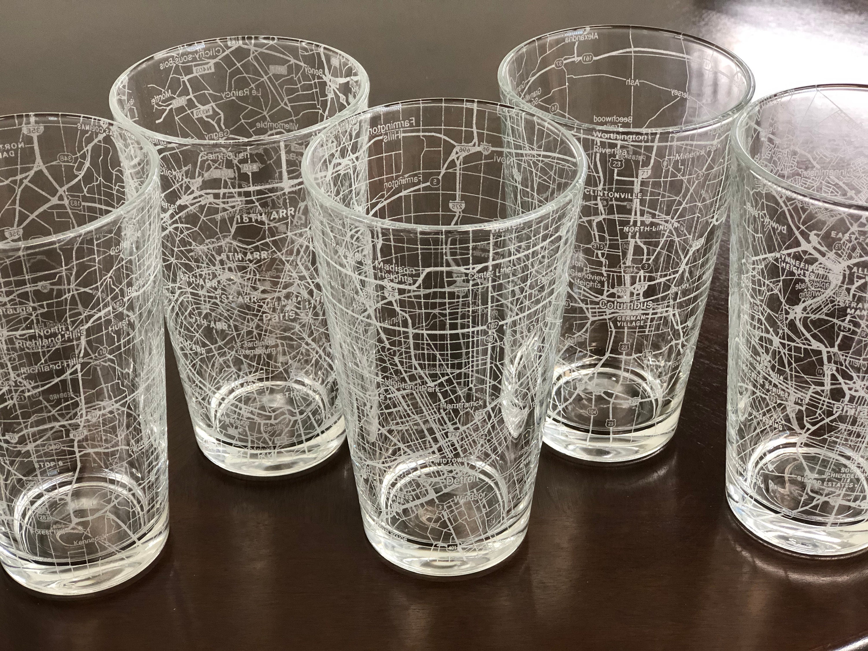 16 Oz Pint Beer Glass Urban City Map Richmond Virginia Area Uncommon ...