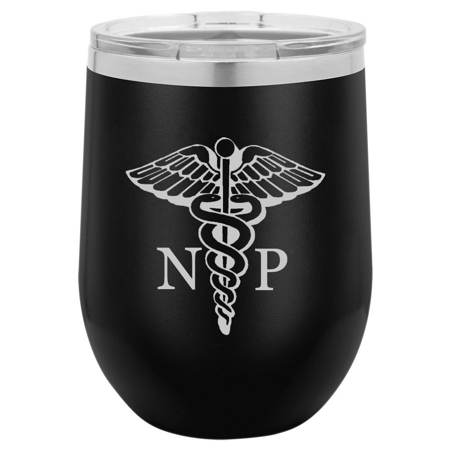 NP Nurse Practitioner Caduceus Stemless Wine Glass Tumbler - Etsy