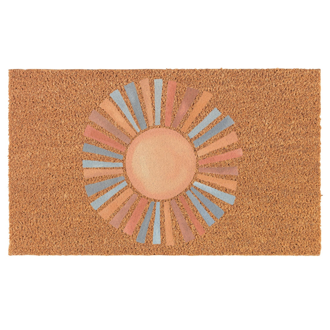 Watercolor Sun Coir Doormat Welcome Front Door Mat New Home Closing ...