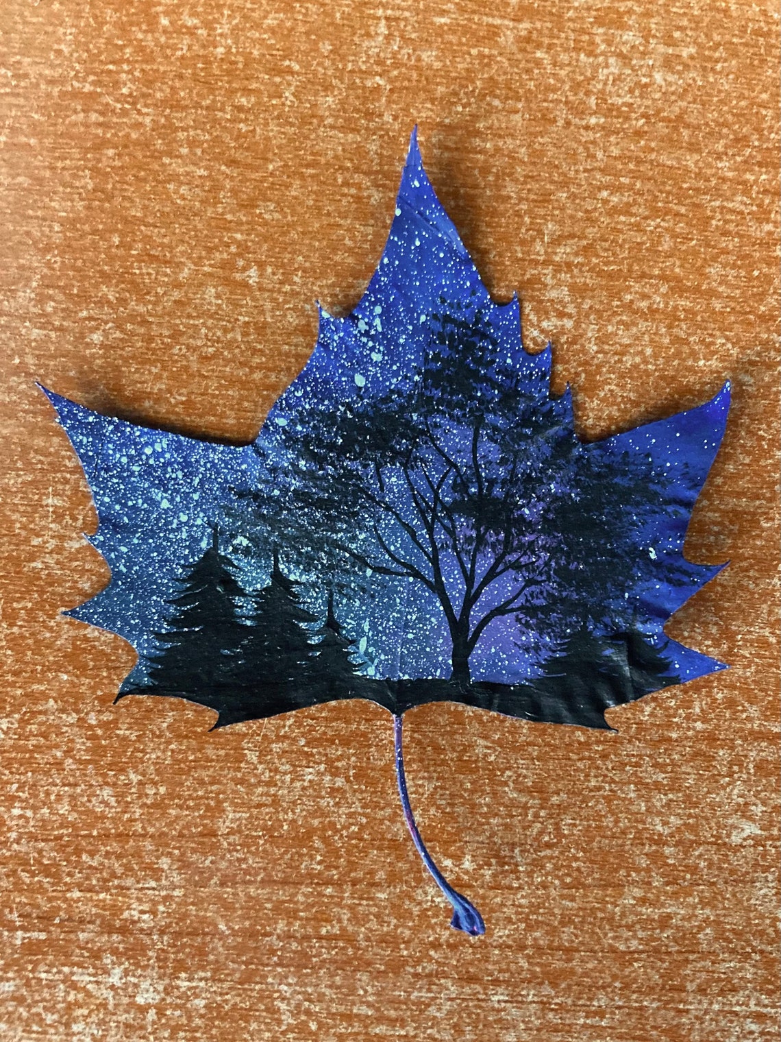 Night Leaf 7”x5” - Etsy
