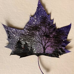 Night Leaf 7”x5” - Etsy