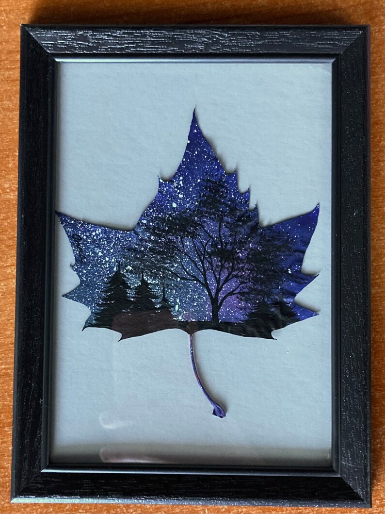 Night Leaf 7”x5” - Etsy