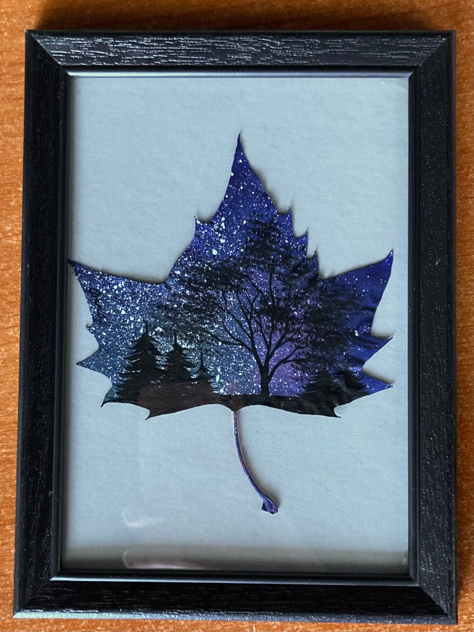 Night Leaf 7”x5” - Etsy
