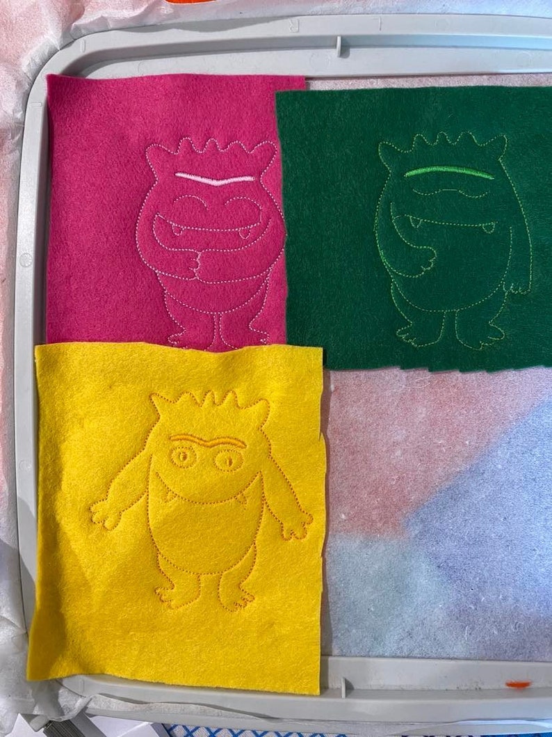 The Colour Monster Puppet Finger Puppet Story Book Set Sack Handmade ...