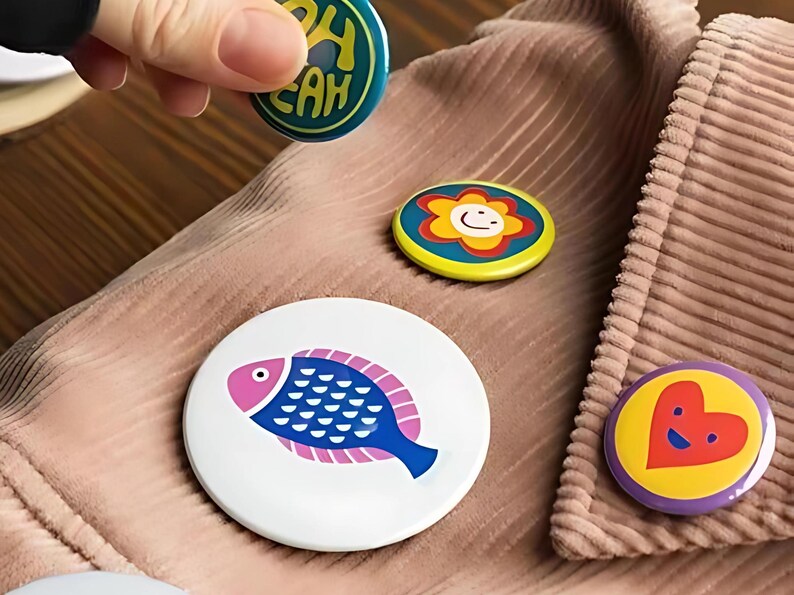 Custom Full Color Pin Buttons Pinback Buttons Badge Personalized Photo ...