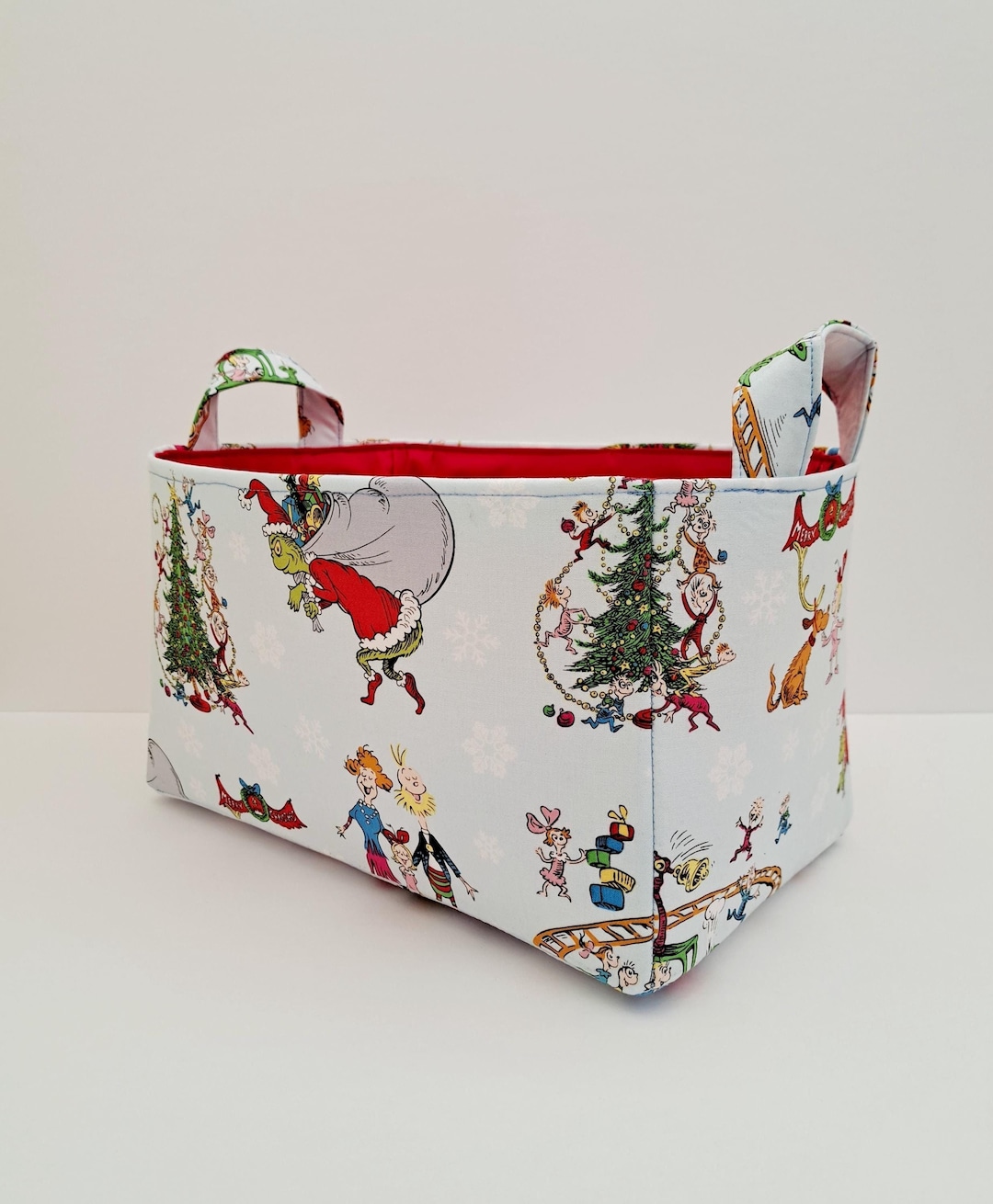 How the Grinch Stole Christmas Basket, Fabic Bin, Holiday Gift Caddy ...