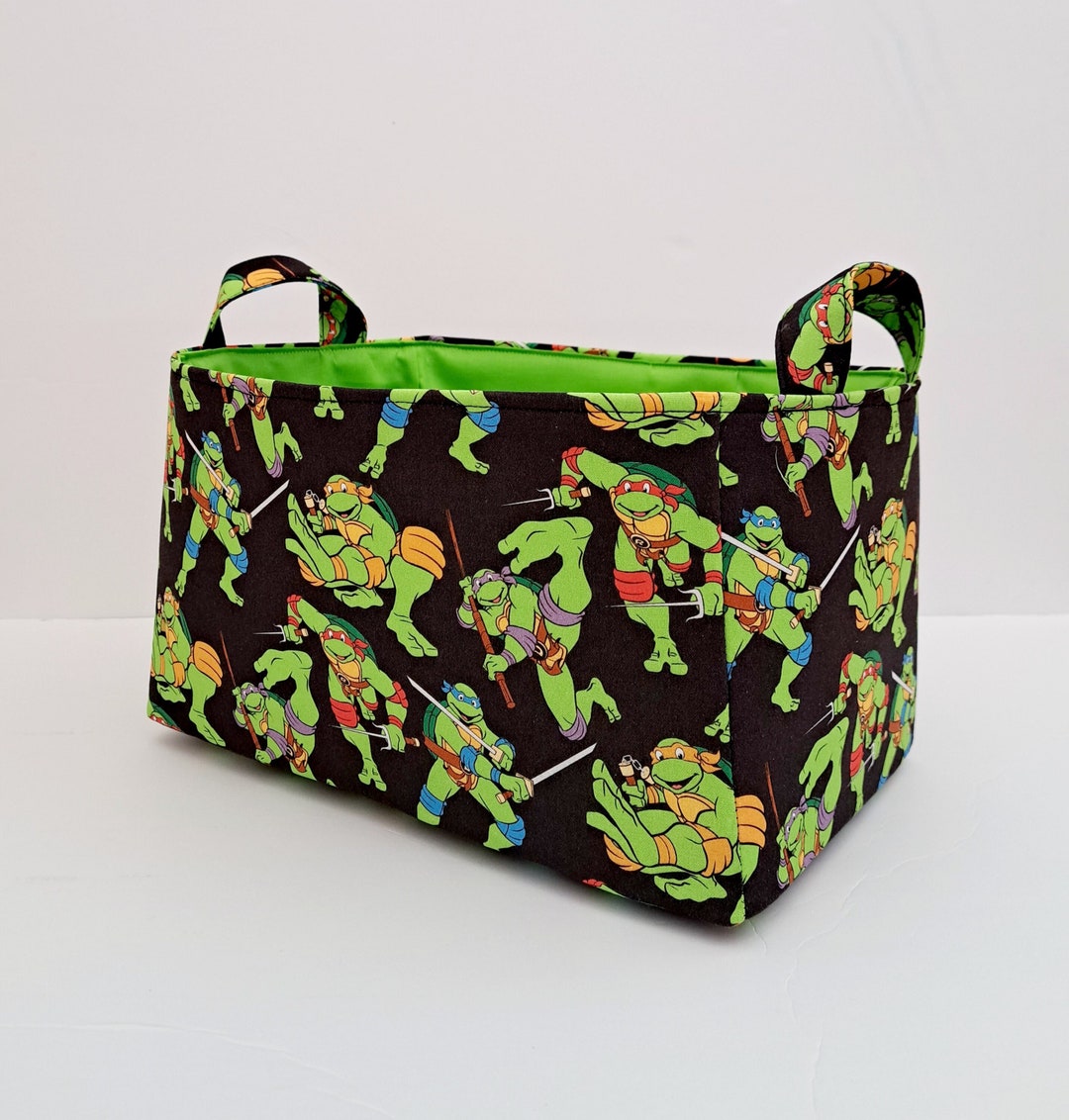Ninja Turtle Fabric Basket, TMNT Storage Organizer Bin, Diaper Caddy ...