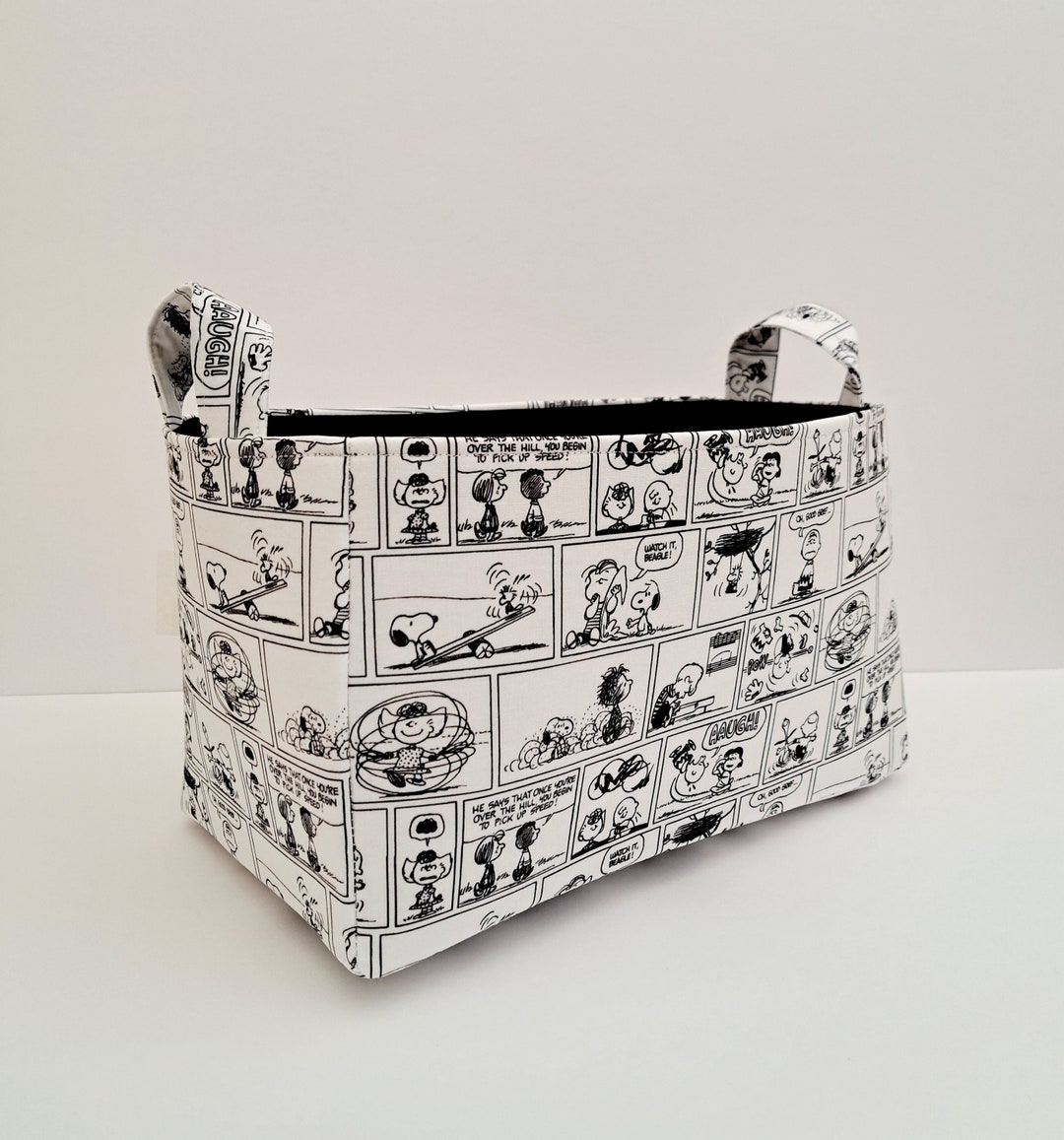 Peanut Comic Fabric Basket, Storage Organizer Bin, Toy Container - Etsy