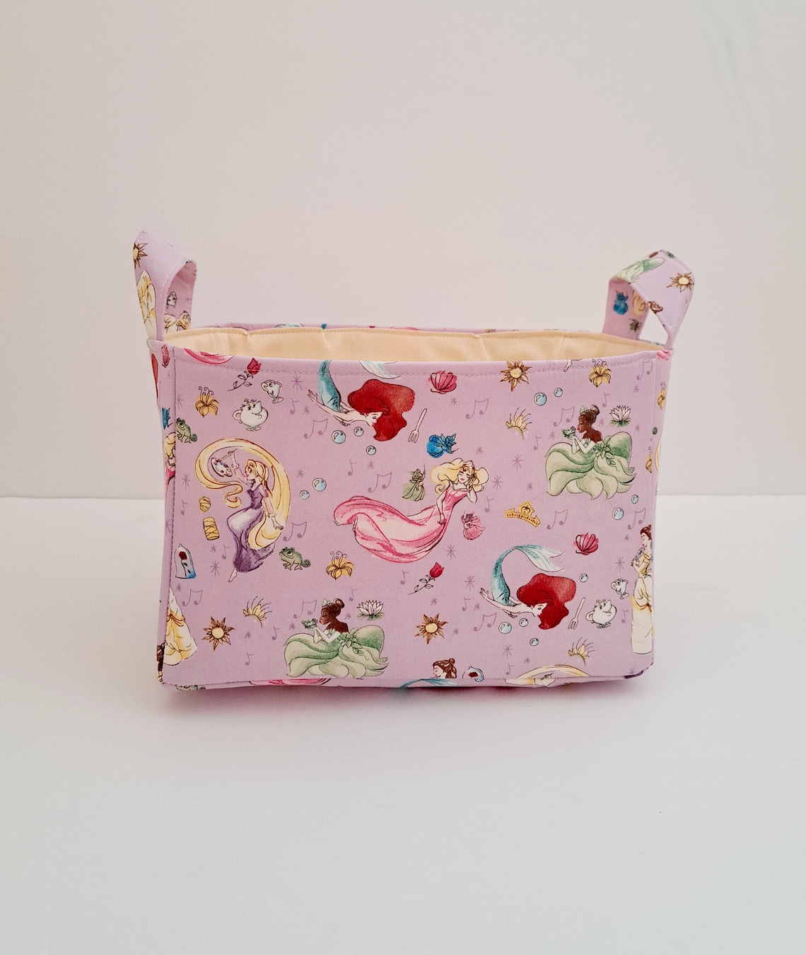 Princess Mermaid Storage Basket, Fabric Organizer Bin, Girls Room Decor ...