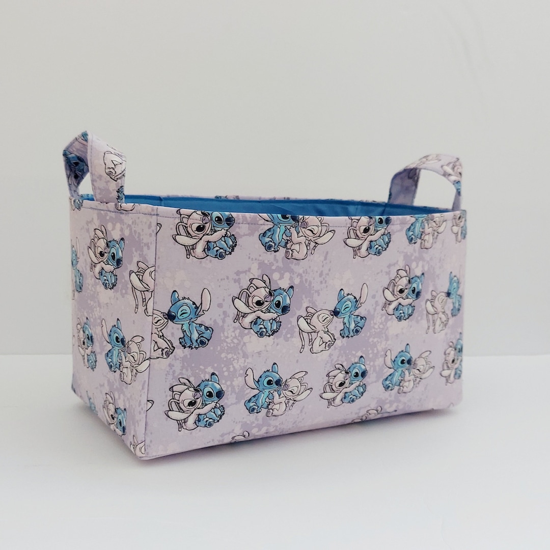 Lilo & Stitch Angel Basket, Fabric Storage Bin, Nursery Organizer ...