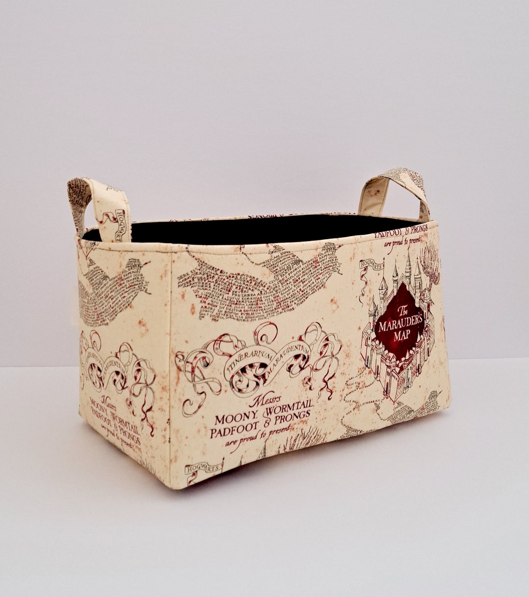 Marauders Map Storage Basket, Fabric Organizer Bin Container, HP Book ...