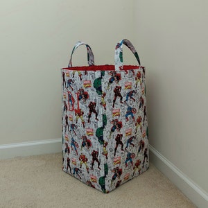 Marvel Comics Fabric Basket, Avengers Storage Organizer Bin Container ...
