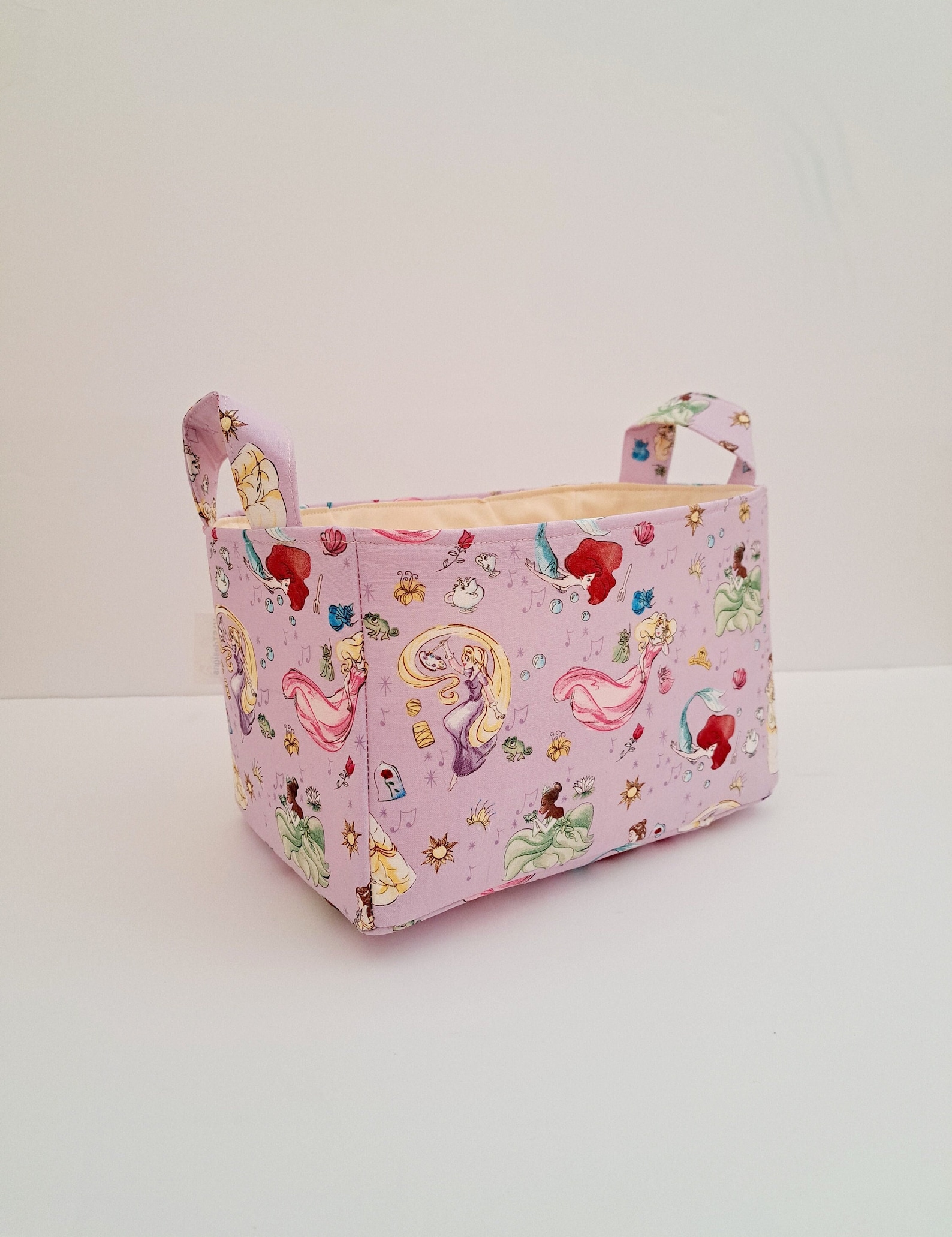 Princess Mermaid Storage Basket, Fabric Organizer Bin, Girls Room Decor ...