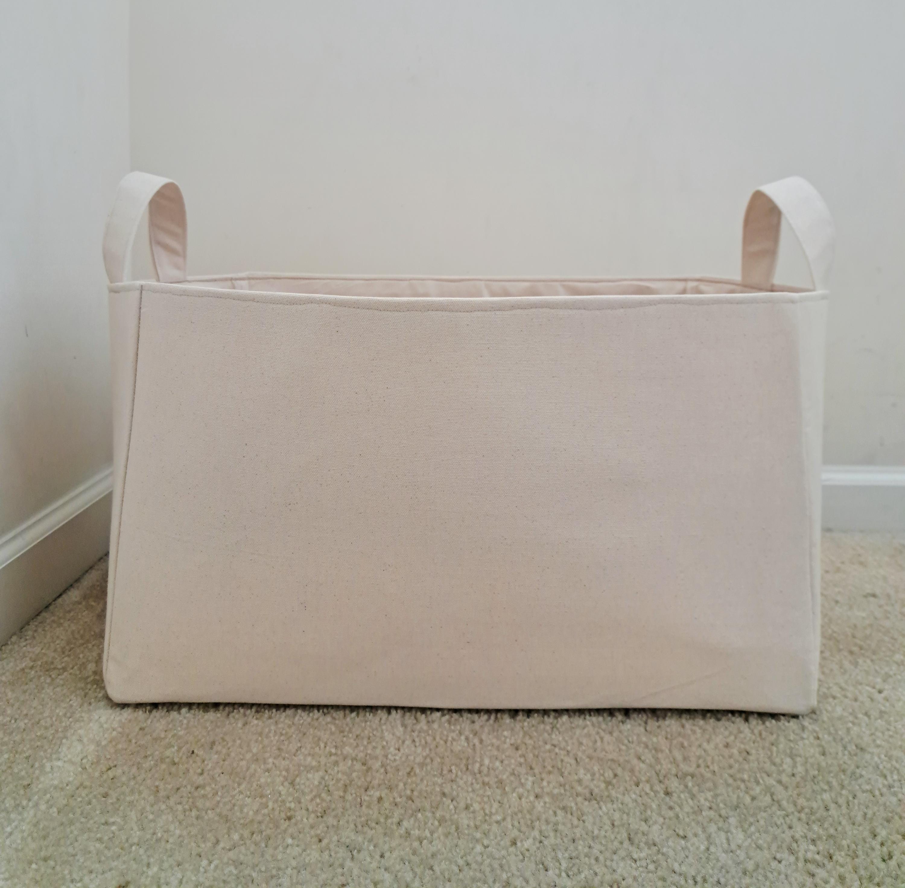 Trunk Organizer Basket, Personalized Canvas Storage Bin, XL Chest Caddy ...