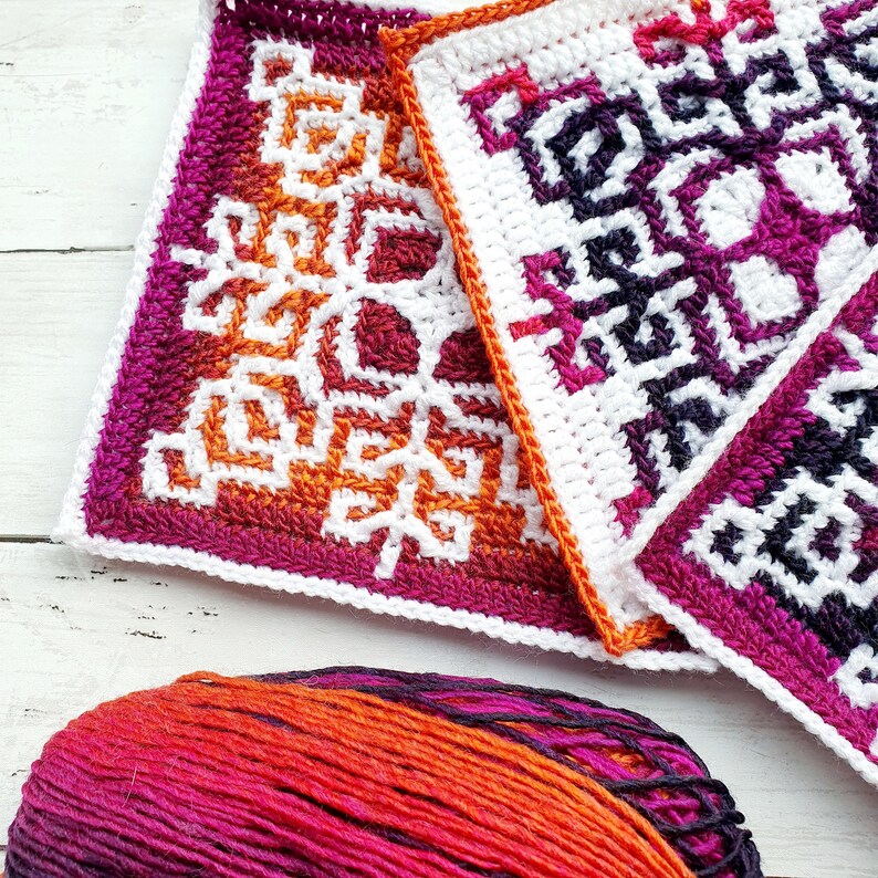 Mosaic Fire Flower Crochet Pattern - Etsy