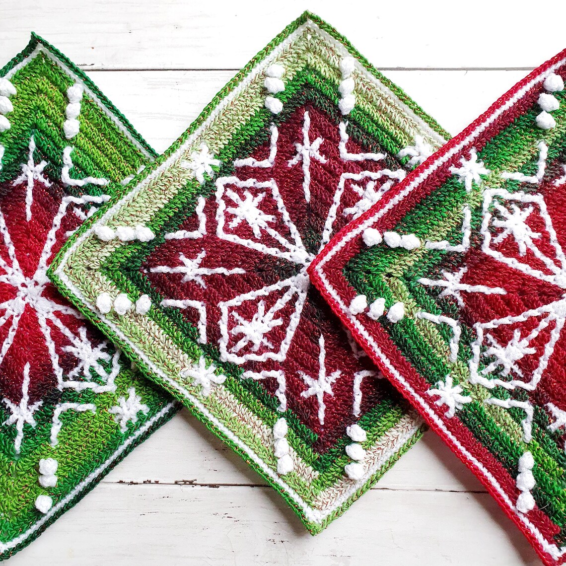 Christmas Mosaic Crochet Square Pattern - Soft Sparkle - PDF - Festive ...