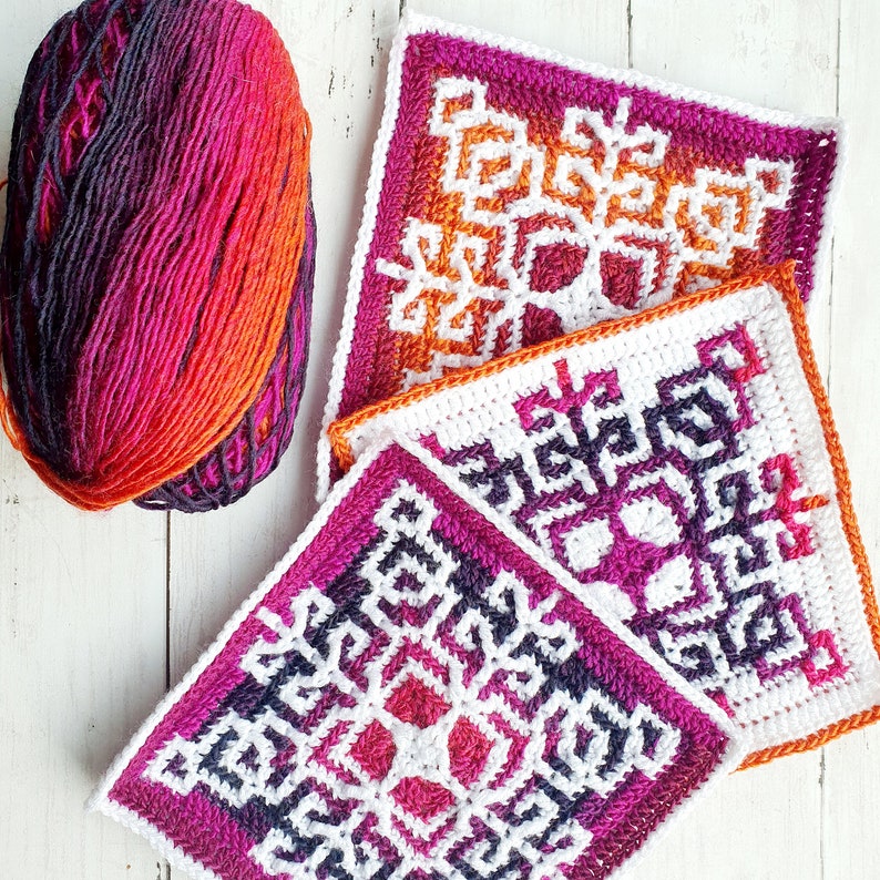 Mosaic Fire Flower Crochet Pattern - Etsy