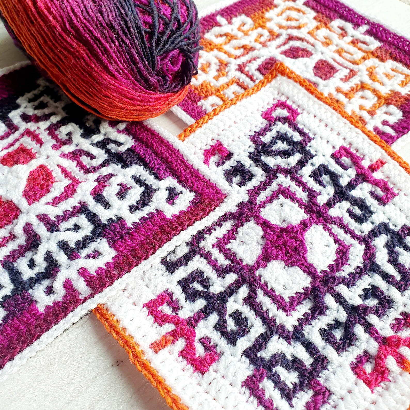 Mosaic Fire Flower Crochet Pattern - Etsy