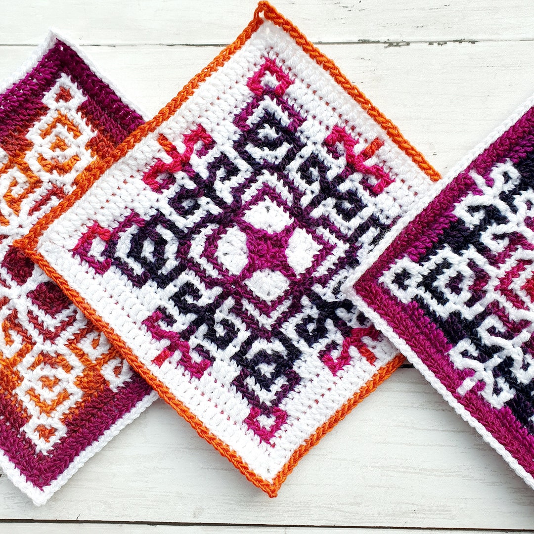 Mosaic Fire Flower Crochet Pattern - Etsy