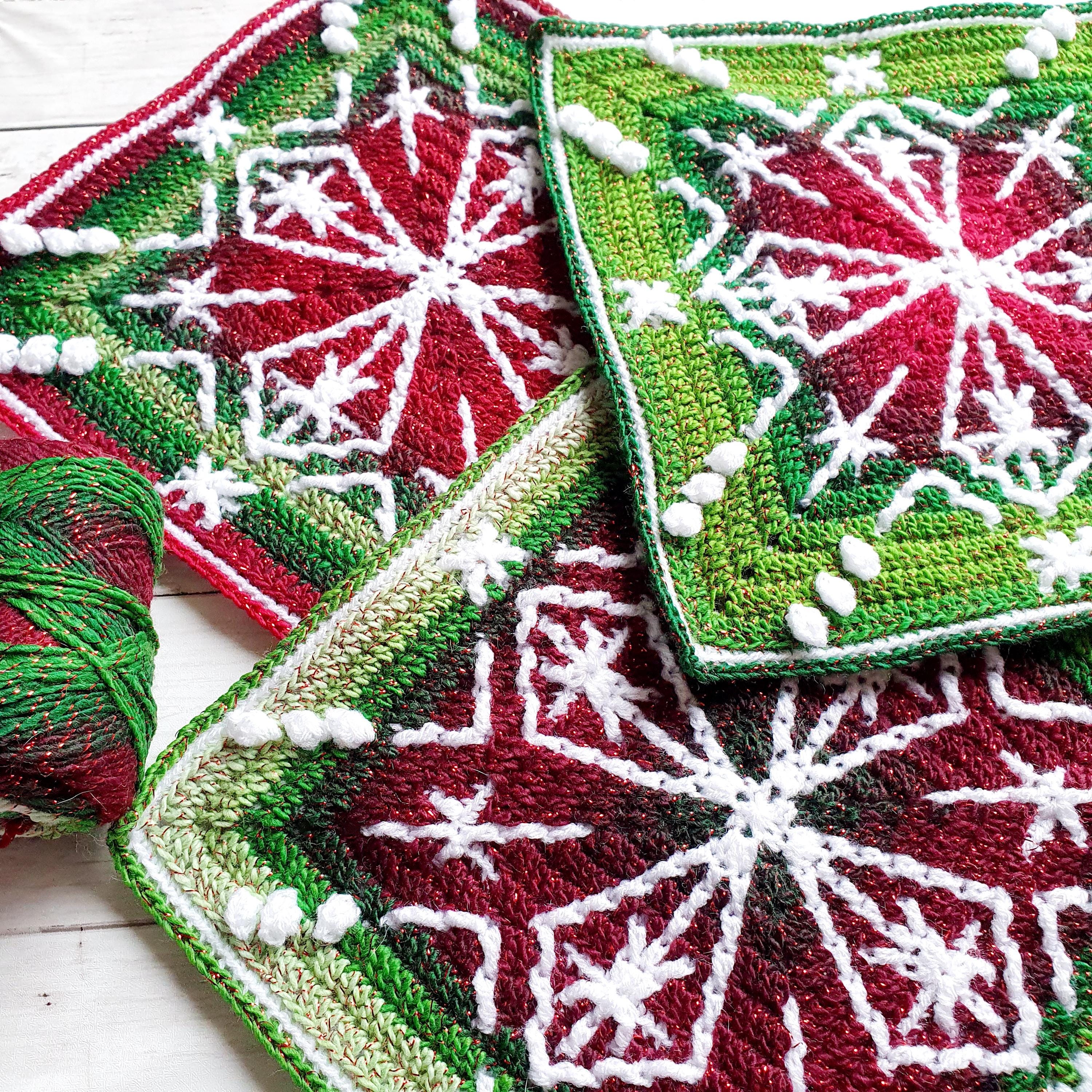 Christmas Mosaic Crochet Square Pattern - Soft Sparkle - PDF - Festive ...