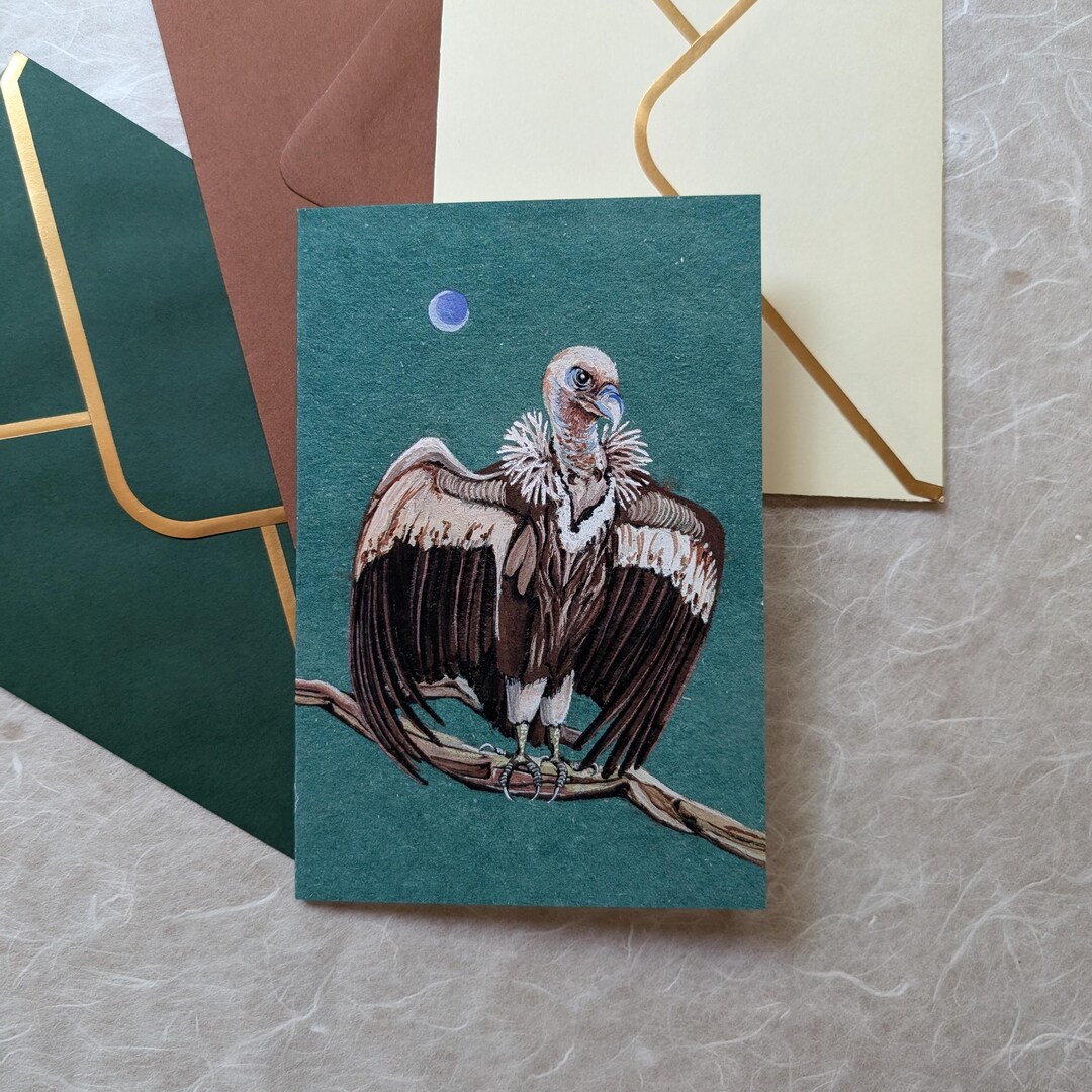 More Vital Than Vile Greeting Card, Bird Art, Himalayan Griffon Vulture ...
