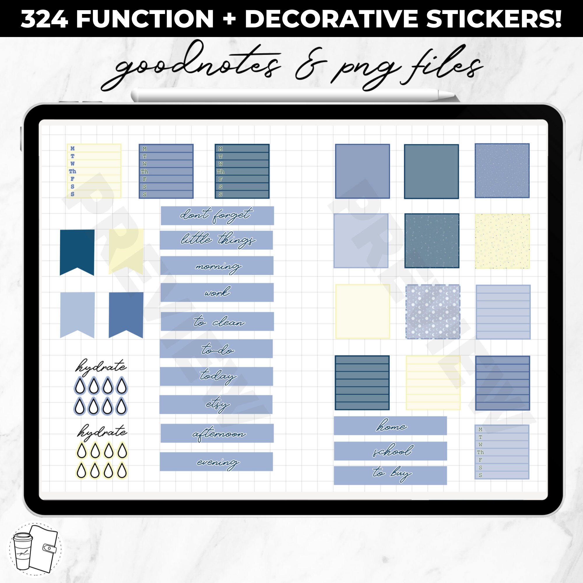 Digital Magical Night Weekly Sticker Kit for Bullet Journal - Etsy