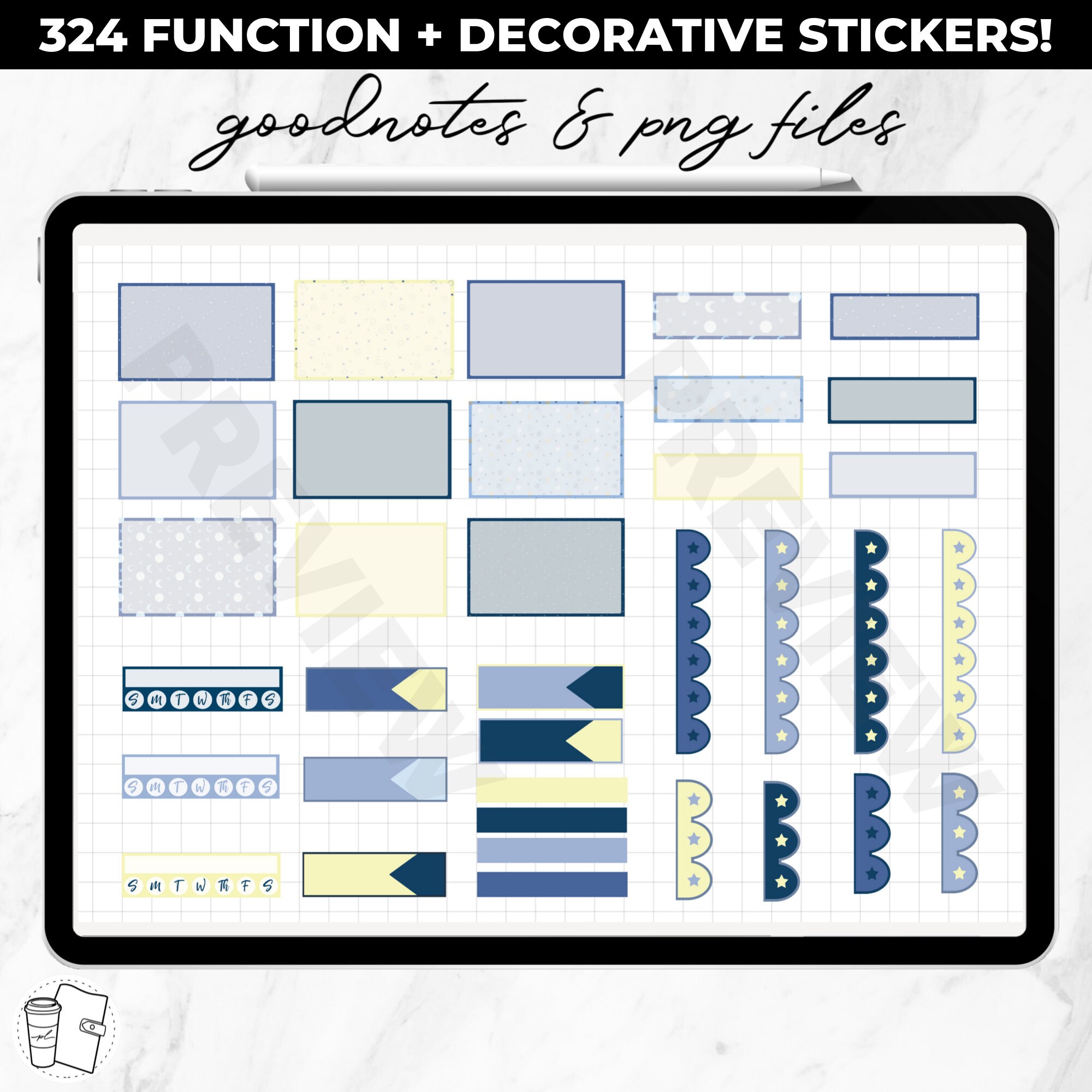 Digital Magical Night Weekly Sticker Kit for Bullet Journal - Etsy