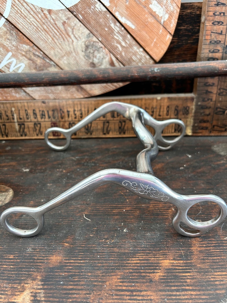 Vintage Solid Mouth Western Horse Bit With Engraved Butterflies on ...