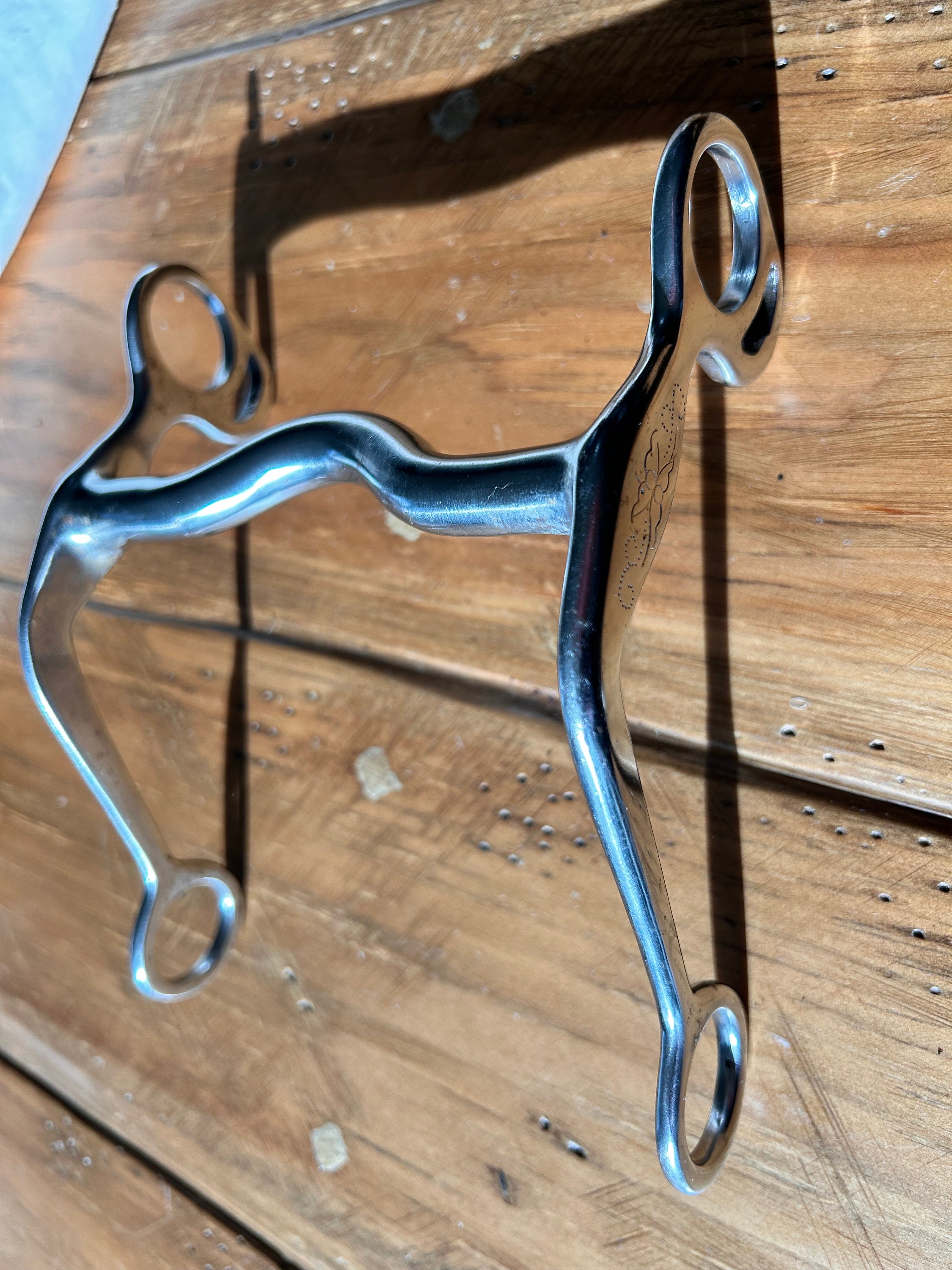 Vintage Solid Mouth Western Horse Bit With Engraved Butterflies on ...