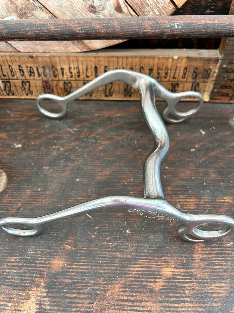 Vintage Solid Mouth Western Horse Bit With Engraved Butterflies on ...