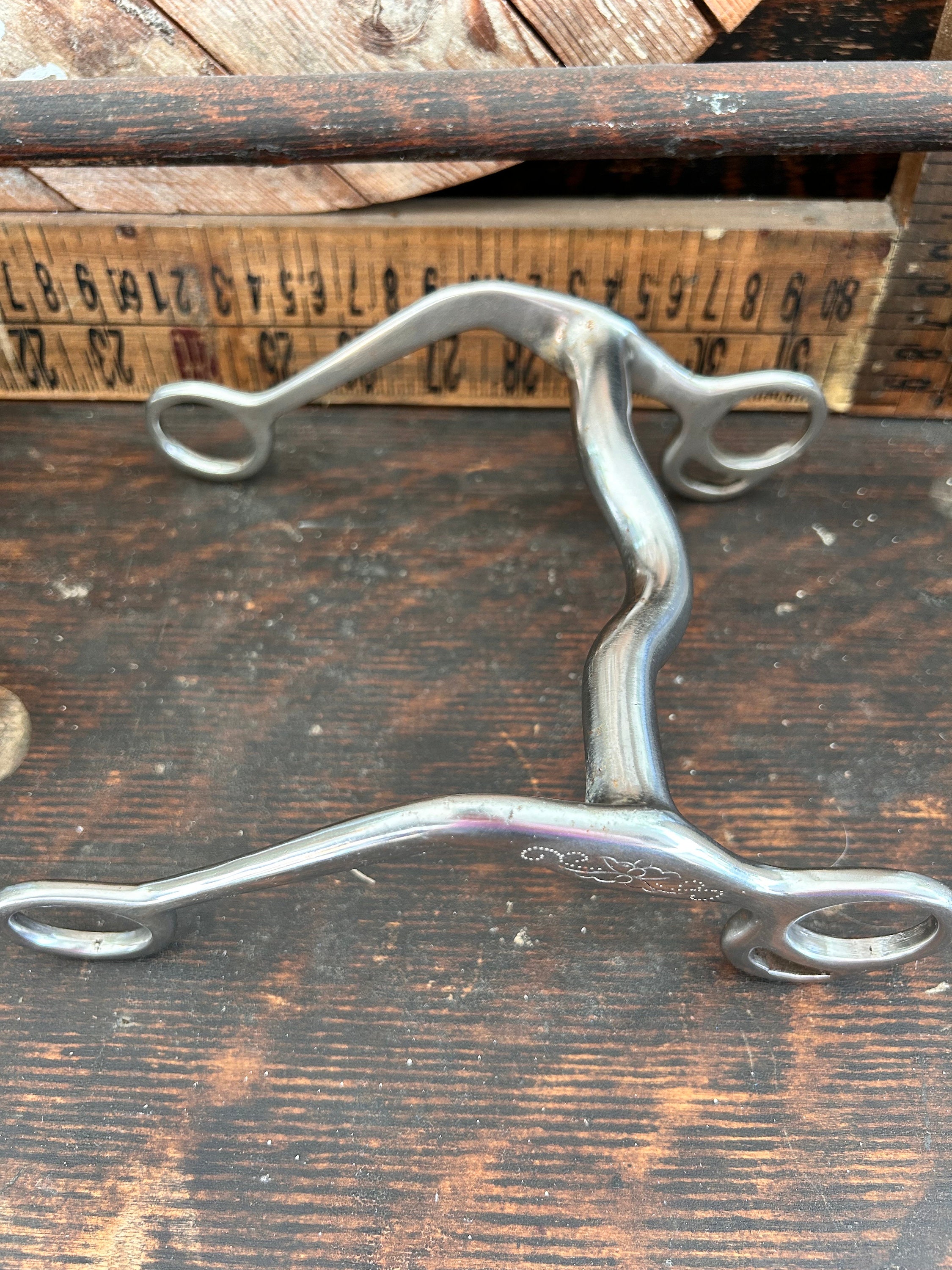 Vintage Solid Mouth Western Horse Bit With Engraved Butterflies on ...