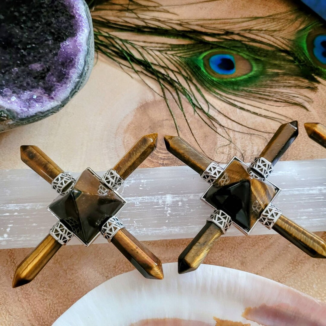 Tigers Eye Pyramid Energy Generator Crystal Healing Natural Stone ...