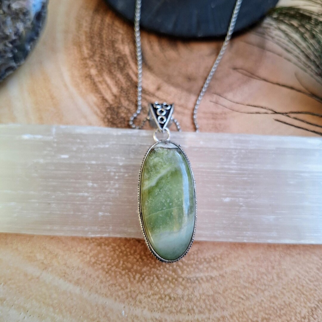 Larsonite Pendant Necklace Witchy Jewellery Gift for Him or Her Crystal ...