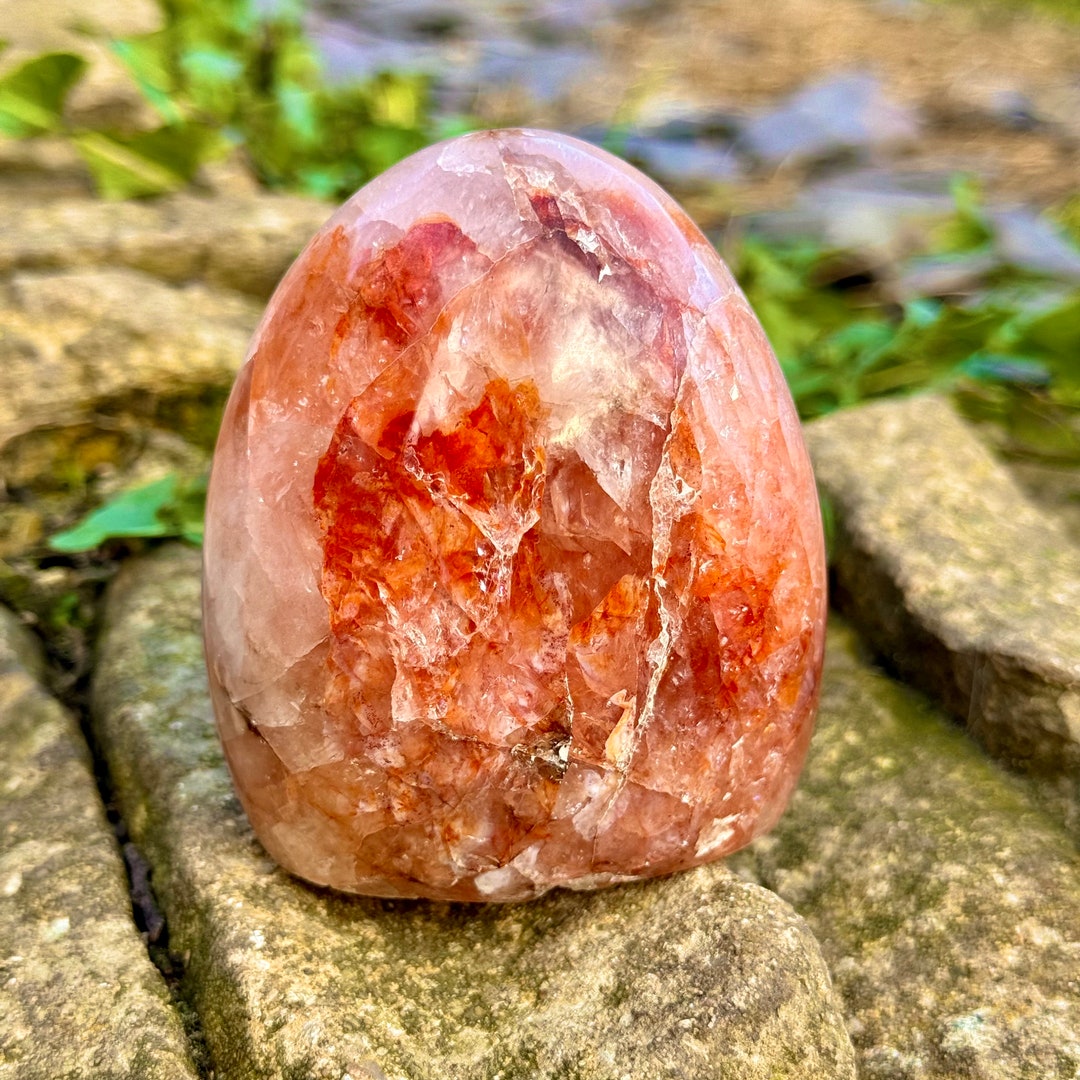 Hematoid Fire Quartz Freeform Natural Crystal Home Decoration 277g - Etsy