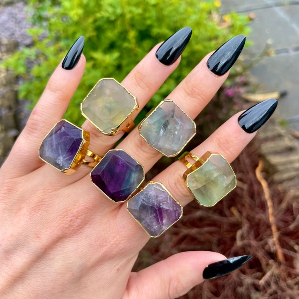 Green Fluorite Ring - Etsy