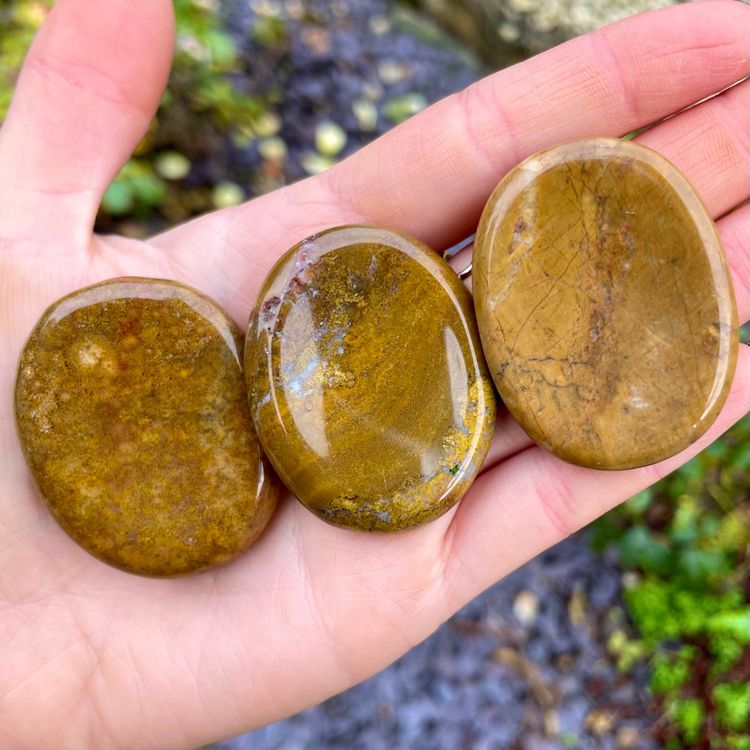 Ocean Jasper Worry Stone Thumb Stone Crystal Healing Natural Stone - Etsy