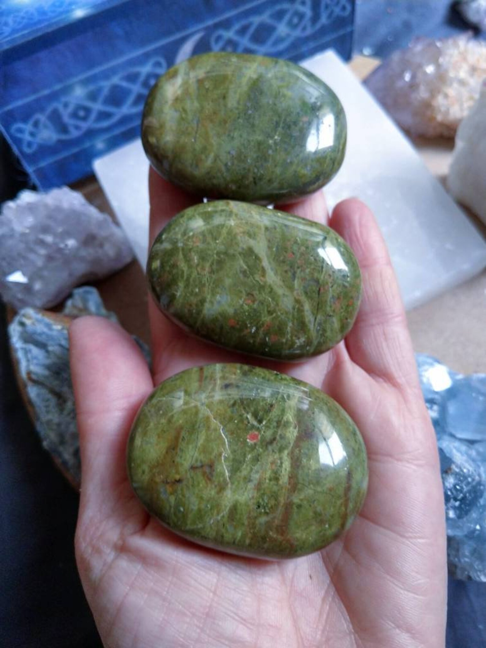 Vesuvianite Palm Stone Idocrase Crystal Healing Polished | Etsy