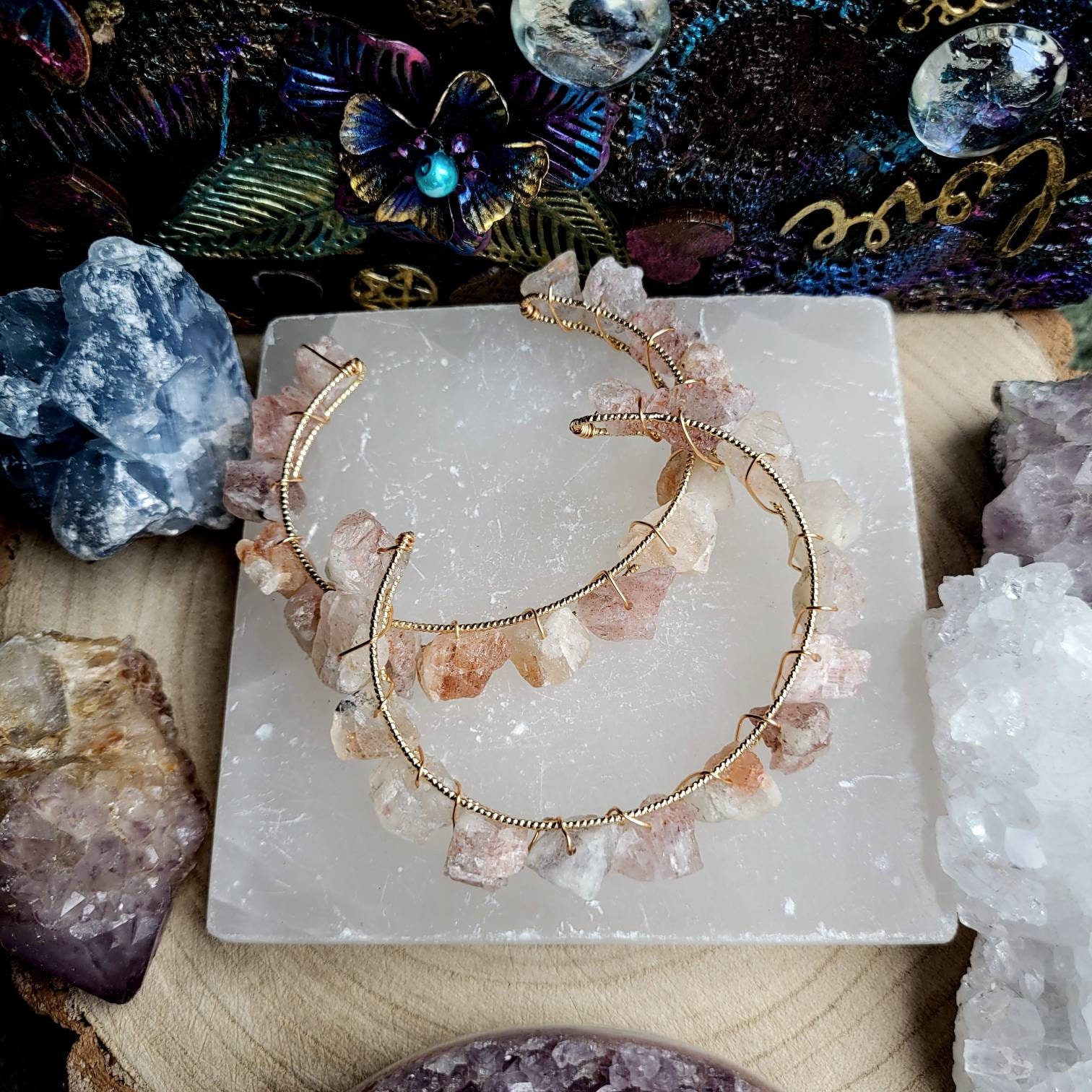 Sunstone Cuff Bracelet Raw Stone Crystal Healing Natural - Etsy