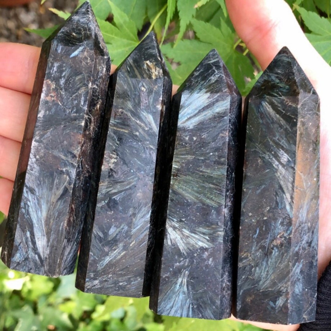 Arfvedsonite Tower Point Crystal Healing Room Decor Meditation, Souls ...