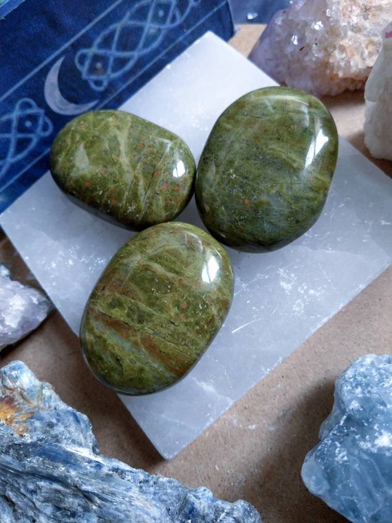 Vesuvianite Palm Stone Idocrase Crystal Healing Polished | Etsy